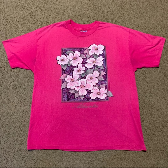 Hanes | Tops | Vintage Hanes 9s T Shirt Pink Floral 991 Atlanta ...